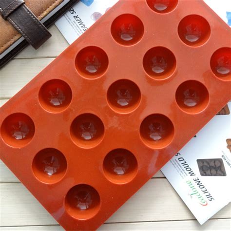 【ซื้อ1แถมฟรี】15 Cavityครึ่งวงกลมแม่พิมพ์ซิลิโคนช็อคโกแลตเค้กjellyพิมพ์ทำพุดดิ้งnon Stickกระทะอบ