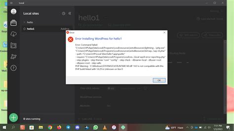 Error Creating New Website On Local Support Local Community