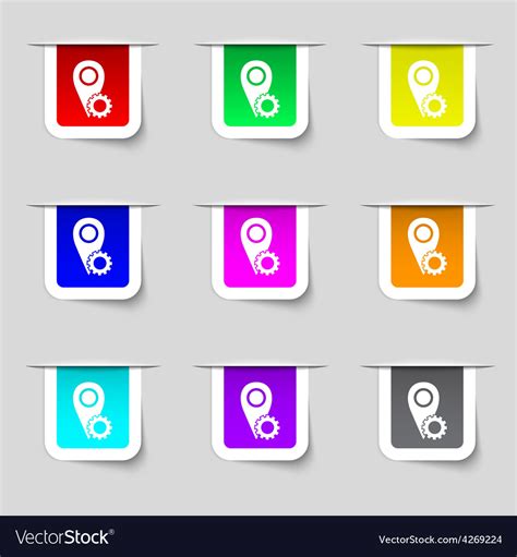 map pointer setting icon sign set of multicolored vector image