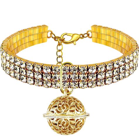 Нашийник за куче котка 18 х 7 см Златист Emag Bg