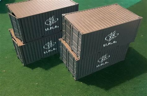 Rackham At 43 4 Shipping Container Crates Terrain Lot 28mm 30mm Scifi