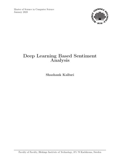 Deep Learning Based Sentiment Pdf Deep Learning Artificial Neural