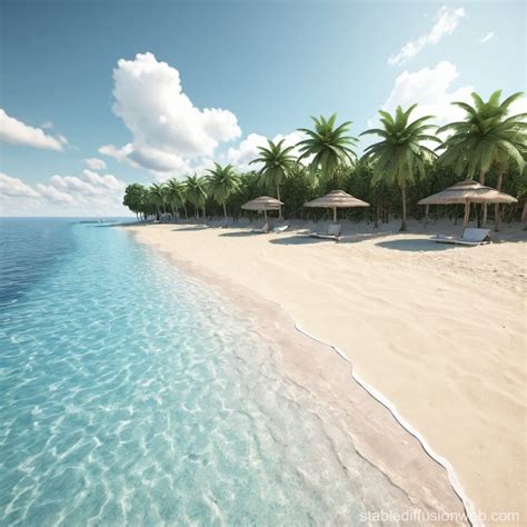 Tropical Beach 3d Rendering Stable Diffusion Online