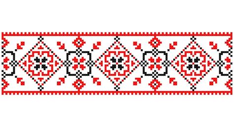 오래된 수제 크로스 스티치 민족 우크라이나 패턴처럼 좋은 자수 우크라이나어 수건 장식품 Rushnyk 호출 벡터 0명에 대한