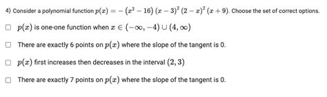 Solved 4 Consider A Polynomial Function Chegg Com
