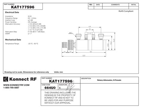 Rotary Attenuator N Female DC GHz DB In DB Steps KonnectRF