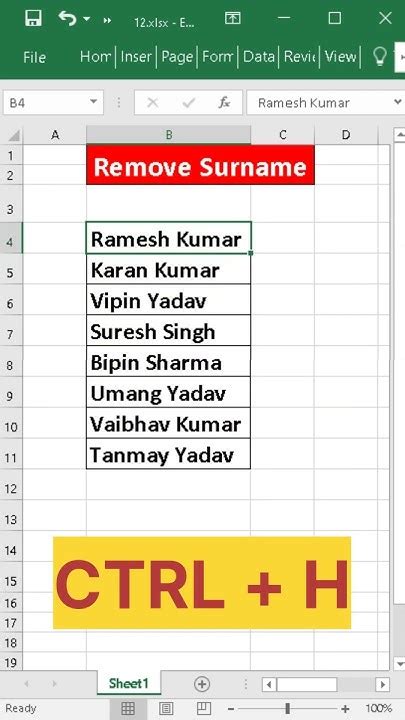 remove surname in excel remove last name in excel👌😎 excel dataentry