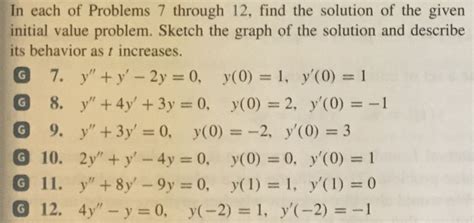 solved g g in each of problems 7 through 12 find the