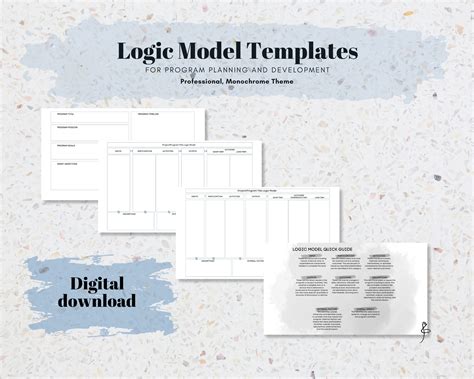 Logic Model Template Fillable Pdf Visio For Program Planning And Development Business Public
