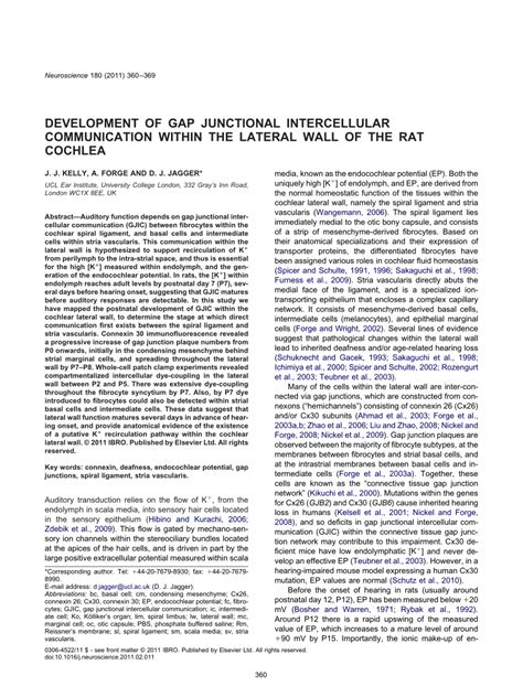 Pdf Development Of Gap Junctional Intercellular Communication Within The Lateral Wall Of The