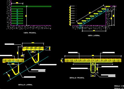 Open Riser Stair DWG Detail For AutoCAD Designs CAD