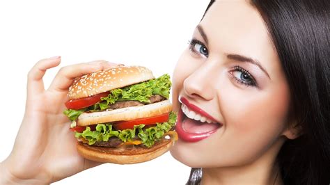 Wallpaper Girl Want To Eat Hamburger 5120x2880 Uhd 5k Picture Image