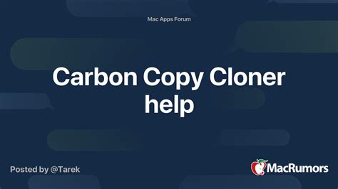 Carbon Copy Cloner Help Macrumors Forums