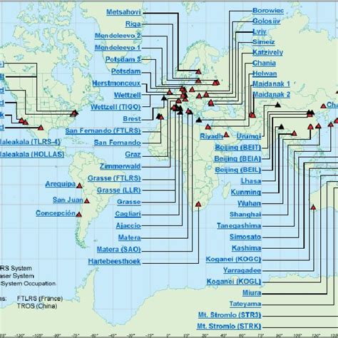 The Igs Gnss Network Of Itrf2008 Reference Sites With The Names Of Download Scientific Diagram