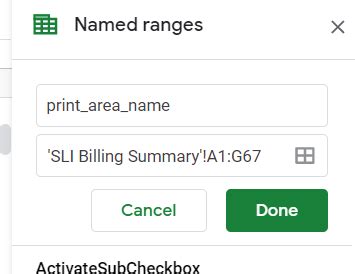 How To Programatically Set And Unset Remove Print Area In Google Sheet