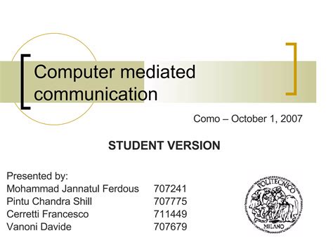 Computer Mediated Communication Ppt
