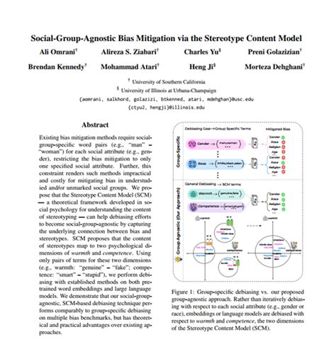 Paper Social Group Agnostic Bias Mitigation Via The Stereotype Content Model