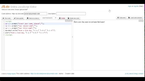 JavaScript Alert Document Write And Prompt YouTube