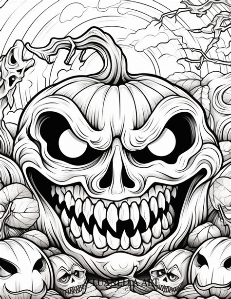 Super Scary Pumpkin Carving Instant Download Pdf Letter Size This