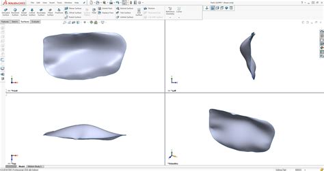 How Do I Create A Surface From A Closed Non Planar Spline Curve In Solidworks Grabcad Questions