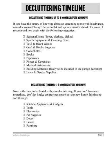 Essential Tips For Decluttering When Moving With Free Printable