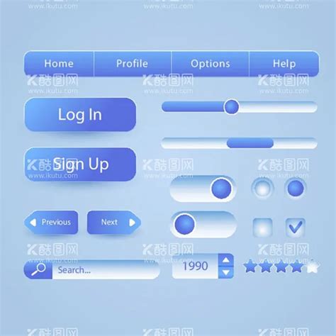 科技 源文件下载【酷图网】渐变框 科技 登陆 按钮 开关 时间 星级 网页 Loading 花瓣网