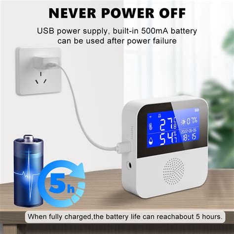 Tuya Wifi Temperature And Humidity Sensor With External Waterproof Probe And Buzzer Alarm Smartx Bd