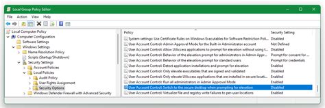 how to disable the secure desktop when user account control uac