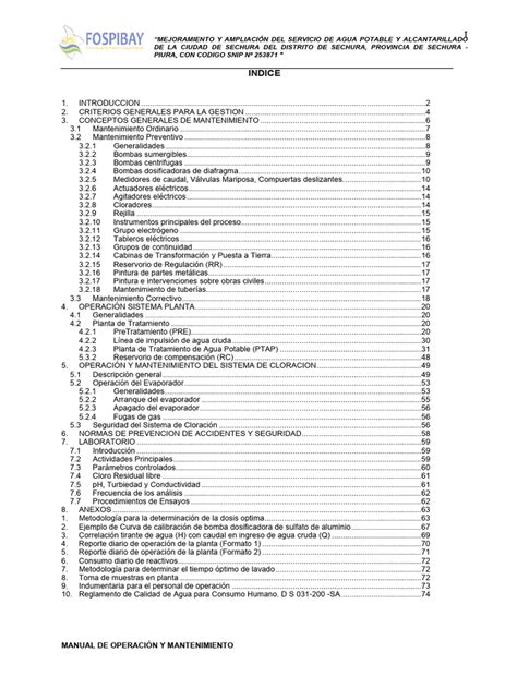 136 Manual De Operación Y Mantenimiento Ptap 1 15 Descargar Gratis