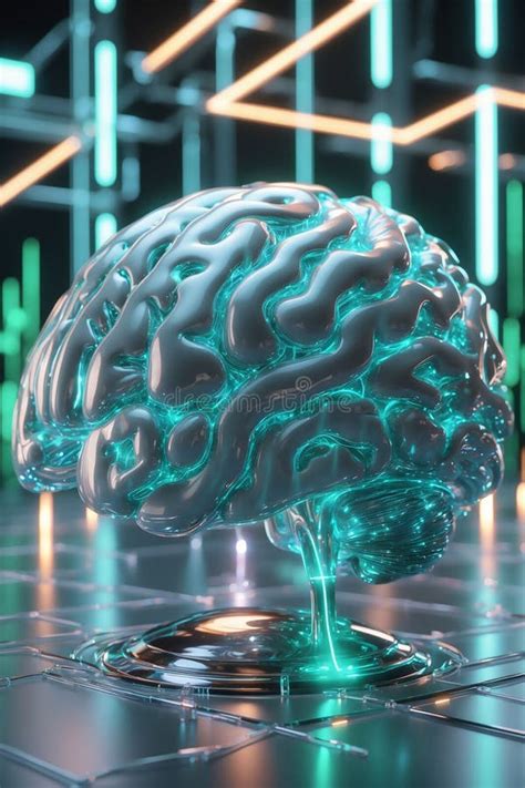 The Quantum Mind A Futuristic Vision Of Ai Enhanced Consciousness Stock Illustration