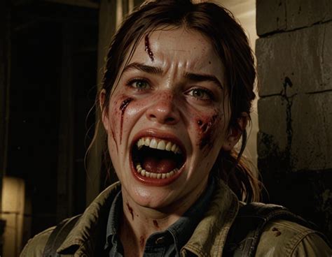 Ellie Williams As Vampire With Unhinged Jaws Ai Art