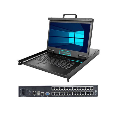 Short Depth FHD 18 5 Widescreen 32 Port LCD IP KVM Console SN KC7832S Richman Informatics