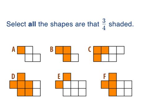 Solved Select All The Shapes Are That 3 4 Shaded [others]