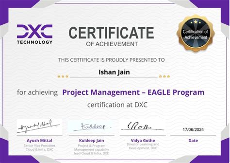 Projectmanagement Eagleprogram Dxctechnology Wearedxc Ishan Jain