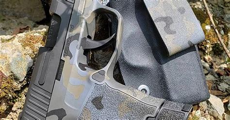 Outskirts Multicam On The P365 Grip Module And Matching Belt Clip On