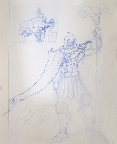 Chris Cherkas Art Skeletor And Two Hot Girls In A Jeep