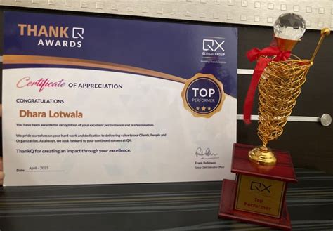 Dhara Lotwala On Linkedin Im Absolutely Elated And Thrilled To Receive The Top Performer Award