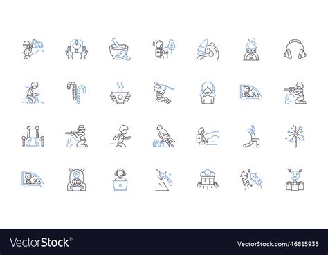 Big Data Line Icons Collection Analytics Cloud Vector Image