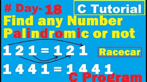 c tutorials palindromic number check your number palindromic or not a