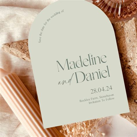 Minimalist Save The Date Danger And Moon