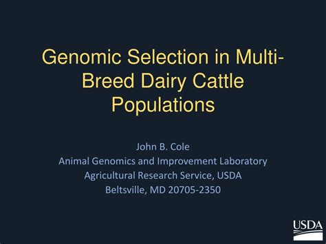 Ppt Genomic Selection In Multi Breed Dairy Cattle Populations Powerpoint Presentation Id8895907