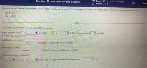 solved given the null and altemative hypotheses below test