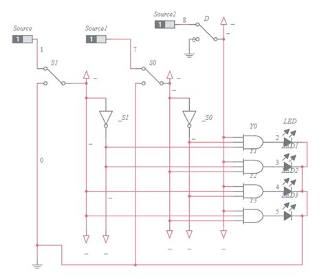 4X1 MUX Multisim Live