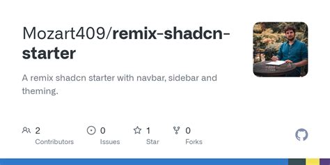 Github Mozart409remix Shadcn Starter A Remix Shadcn Starter With Navbar Sidebar And Theming