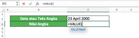 Cara Menggunakan Rumus Value Di Excel Fungsi Contoh Dan Langkah