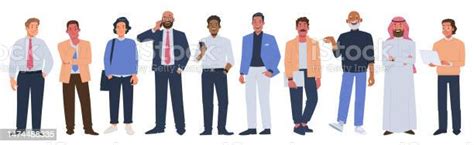 흰색 배경에 사무실 복장을 한 다양한 연령과 인종의 다민족 사업가 세트 경영자에 대한 스톡 벡터 아트 및 기타 이미지 경영자 과체중 군중 Istock