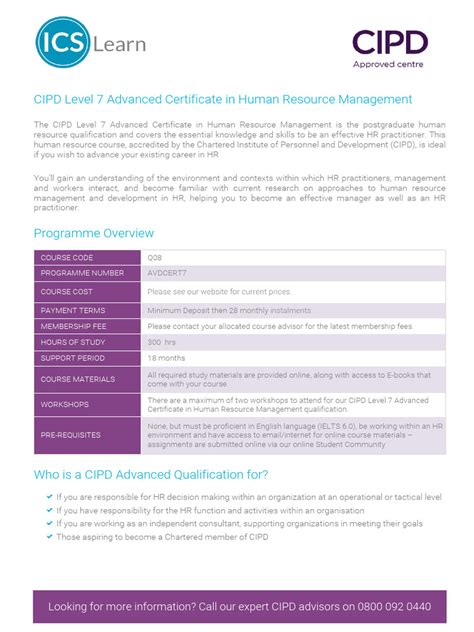 Cipd Level 7 Advanced Certificate In Human Resource Management Pdf