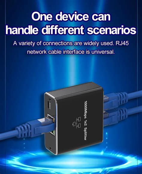 BENOSEM Gigabit Ethernet Lan Splitter To Rj Adapter Mbps Splitter Network Cable