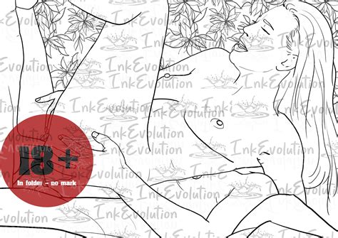 MMF Adult Coloring Page Sex Coloring Page Naughty Coloring Page Sexy Threesome Sexual Sex