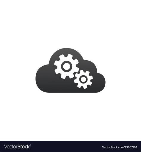 Cloud Computing Settings Icon Flat Style Sign Vector Image